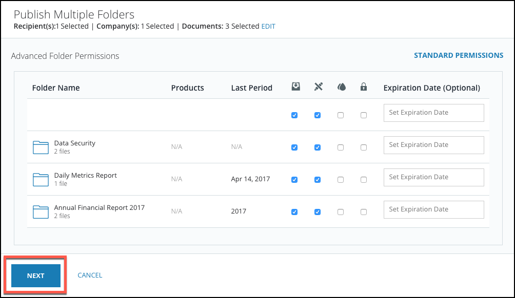 Bulk Publishing Folders – CENTRL