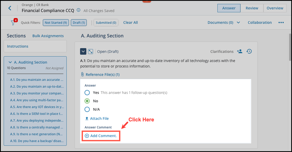 QSG: Responding to Assessments – CENTRL
