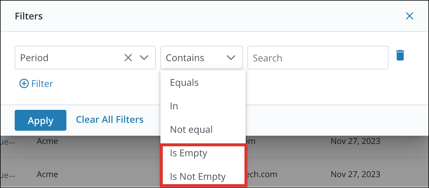 Search and Filter Attributes – CENTRL