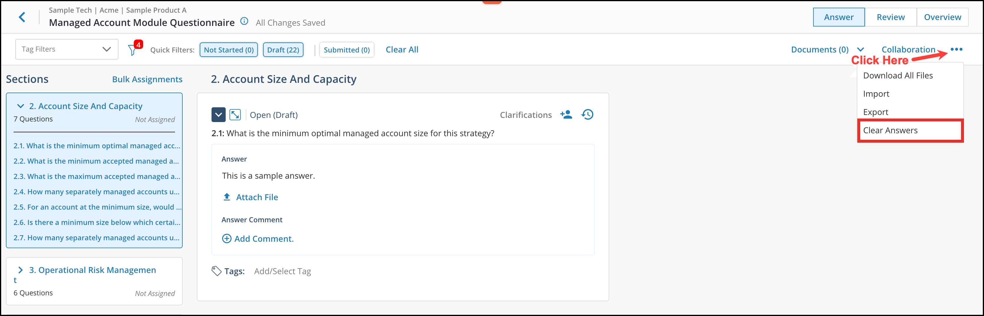 Adding and Clearing Answers – CENTRL