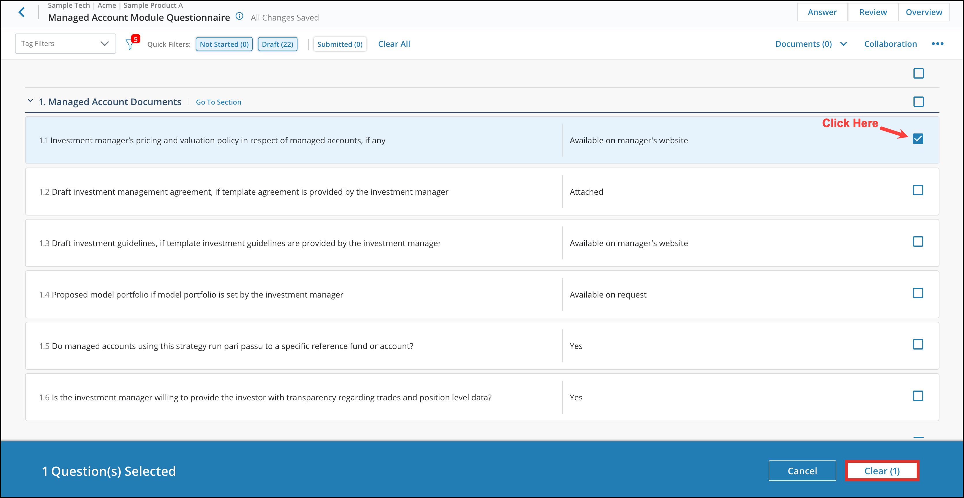 Adding and Clearing Answers – CENTRL