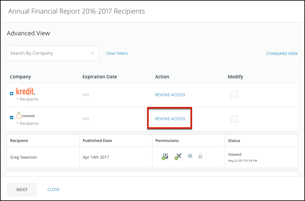 Revoking Permissions – CENTRL Revoking Permissions – CENTRL